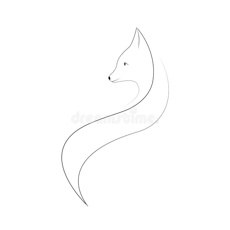 Single Line Fox Outline Stock Illustrations – 110 Single Line Fox ...