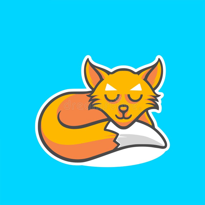 Fox sleep mascot design stock vector. Illustration of carto - 278872267