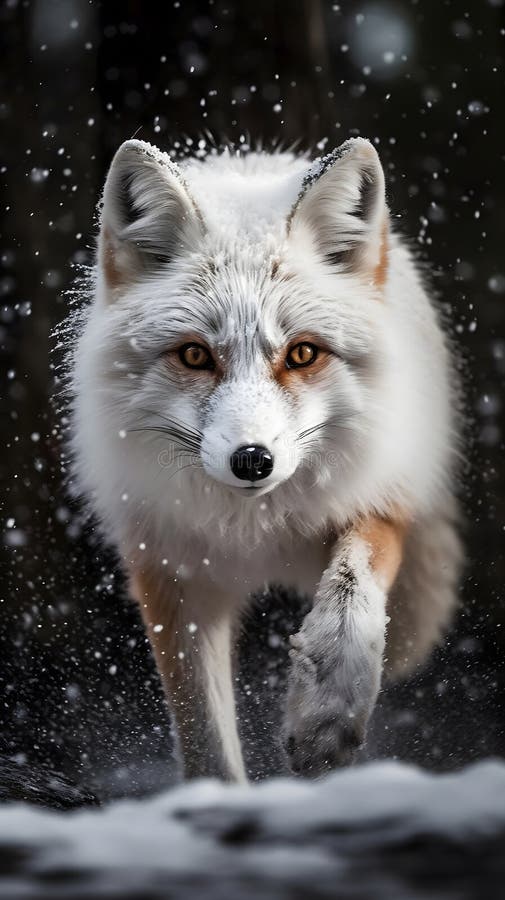 Fox in the snow stock illustration. Illustration of puppy - 275466822