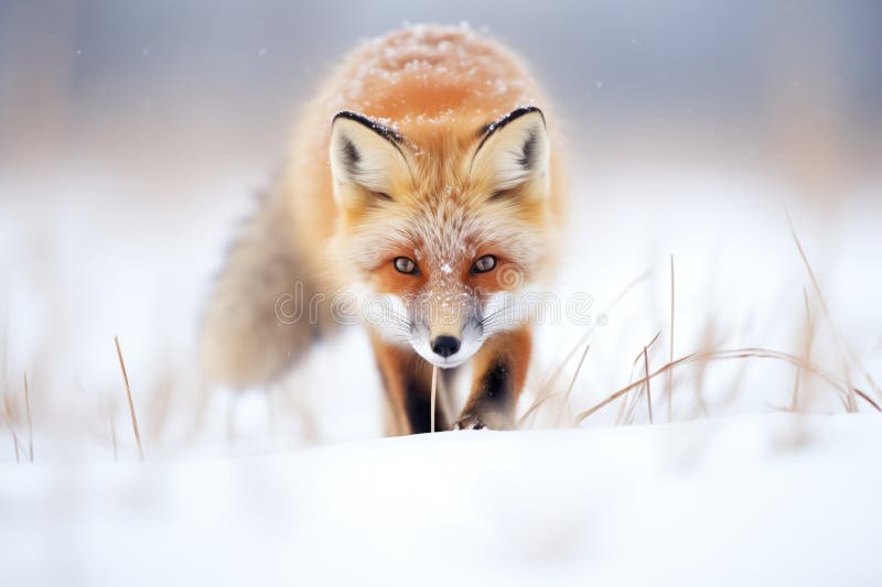 Fox with a Snowy Muzzle after Digging for Prey Stock Image - Image of ...
