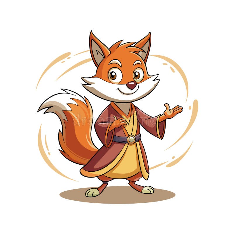 Fox with Spinning Eyebrow and Kind Look Stock Vector - Illustration of ...