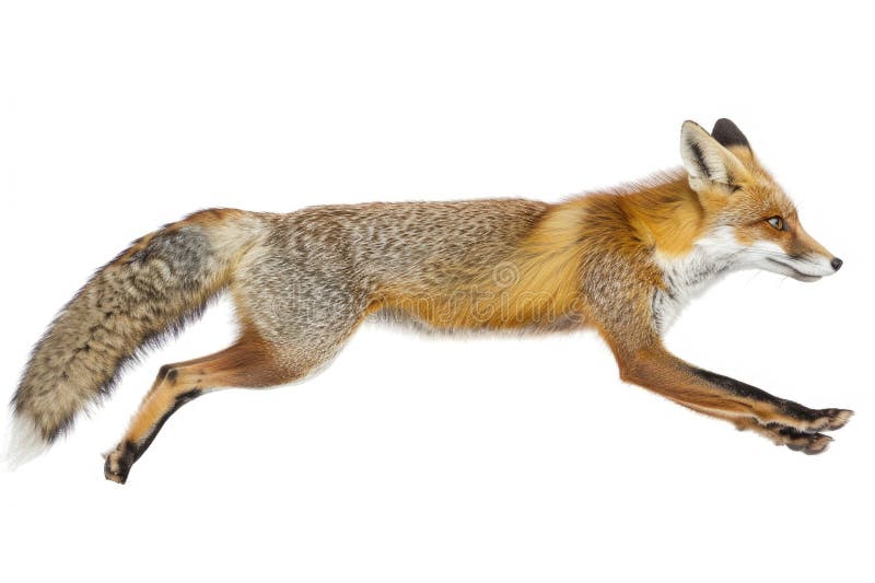 A Fox Sprinting in Full Motion Stock Illustration - Illustration of ...