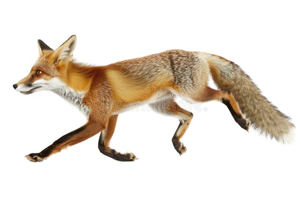 A Fox Sprinting in Full Motion Stock Illustration - Illustration of ...