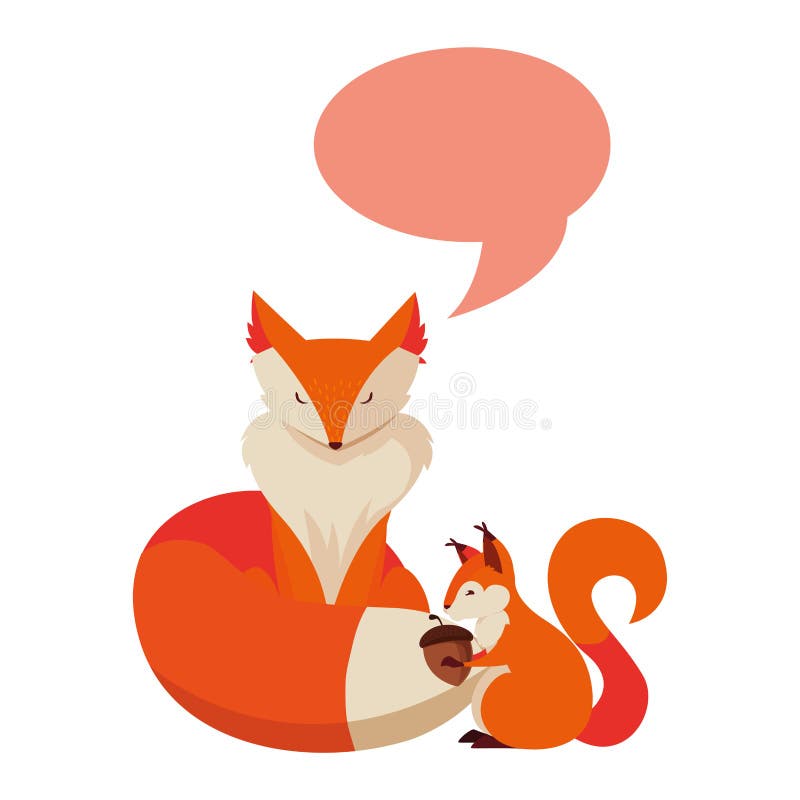 Fox And Squirrel Happy Autumn Season Design Stock Illustration Illustration Of Character