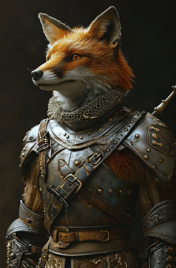 A fox in a suit of armor stock illustration. Illustration of warrior ...