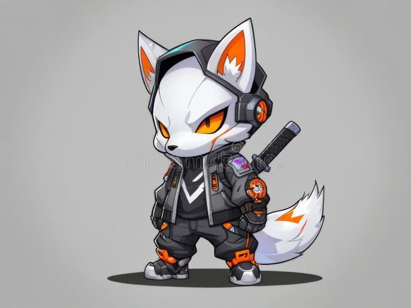 Fox Superhero, in Ninja Costume, in Drawing Style Stock Illustration ...