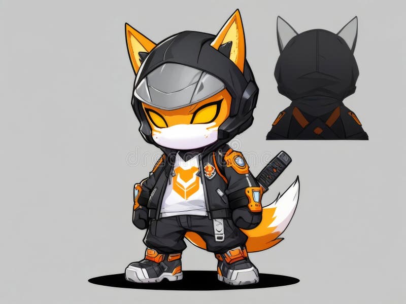 Fox Superhero, in Ninja Costume, in Drawing Style Stock Illustration ...