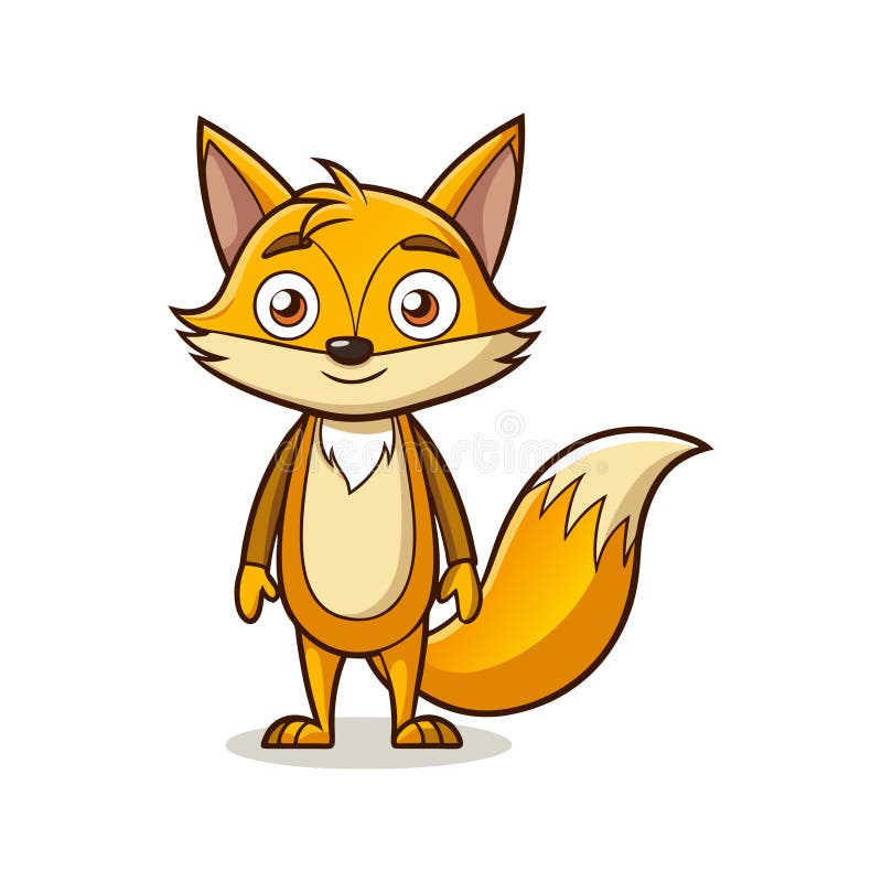 Fox in Suspicious Mode Stitching Tail Stock Vector - Illustration of ...