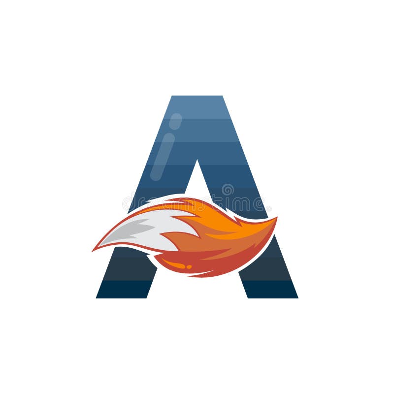 Fox Tail Fire Logo Logotype Alphabet Initial Letter Design Vector Art ...