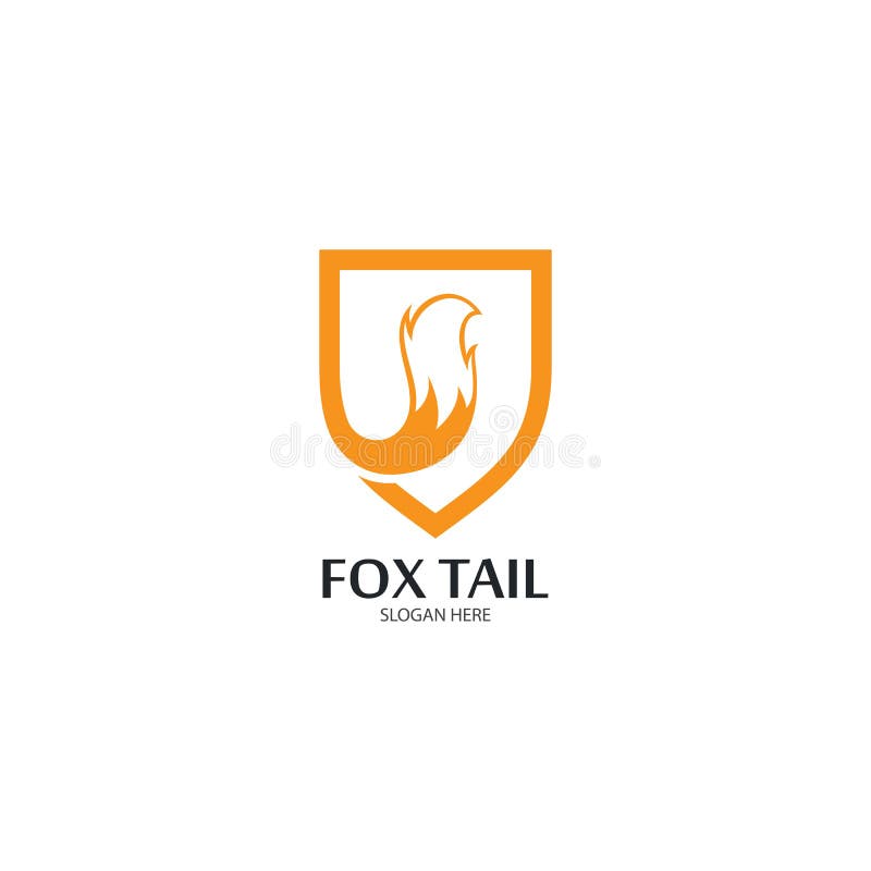 Fox Tail Logo Template Vector Icon Illustration Stock Vector - Illustration of cartoon ...