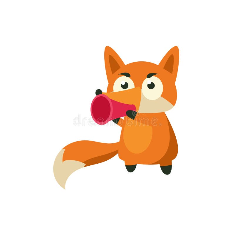 Fox Talking in Megaphone stock vector. Illustration of activity - 70832698