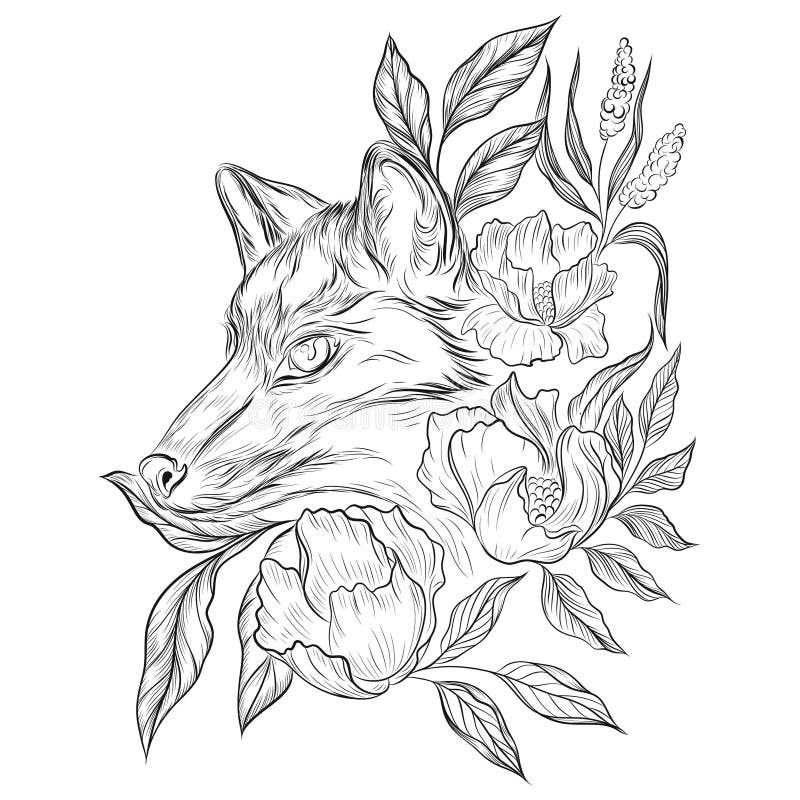 Fox tattoo stock vector. Illustration of colorful, face - 151990916