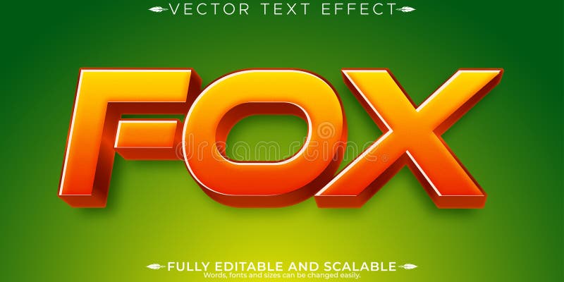 Fox Text Effect, Editable Animal and Gamer Text Style Stock Vector ...