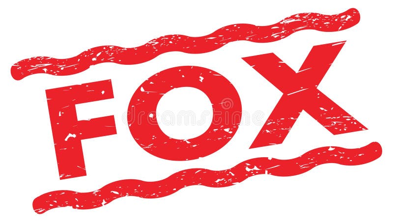 FOX Text on Red Lines Stamp Sign Stock Illustration - Illustration of ...