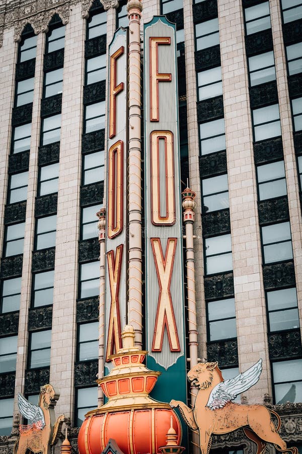 The Fox Theater, In Detroit, Michigan Editorial Stock Image - Image of ...