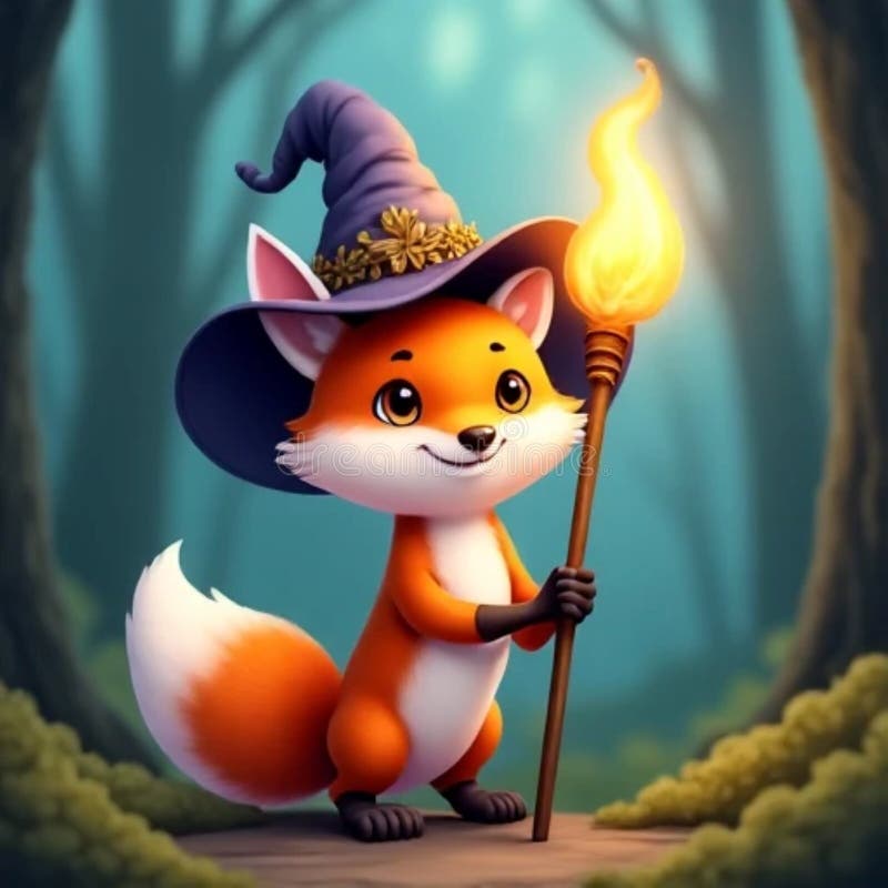 Fox with a Torch stock illustration. Illustration of animal - 358228741