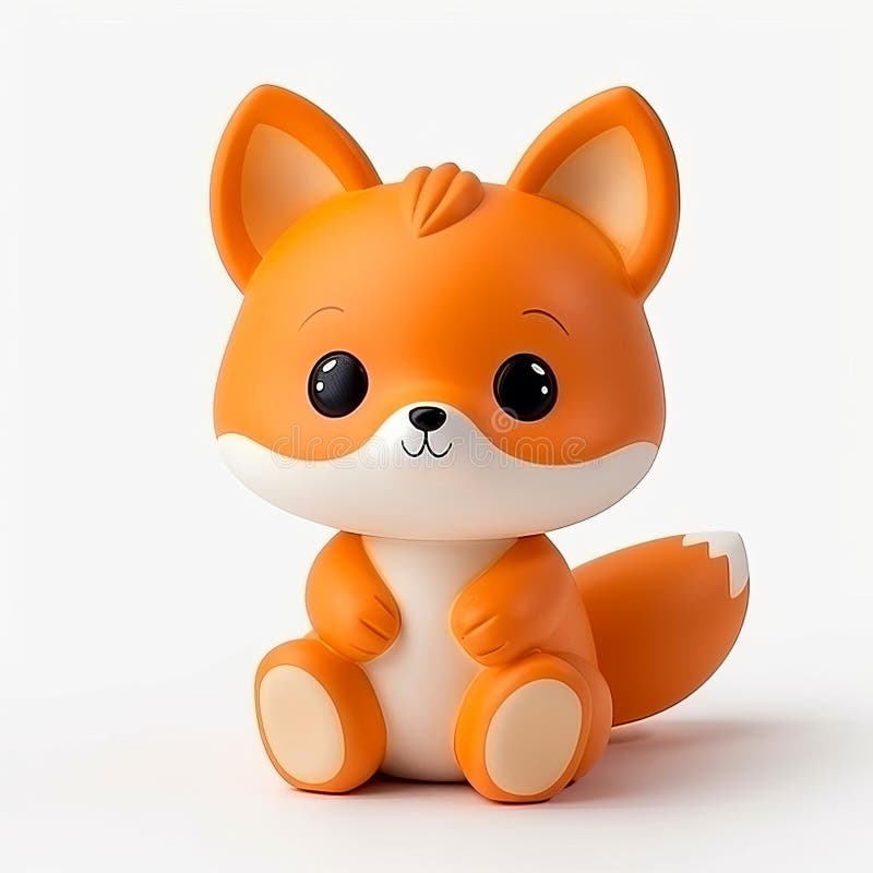 Adorable Low-fi Ar Toy Fox Model for Kids Stock Illustration ...