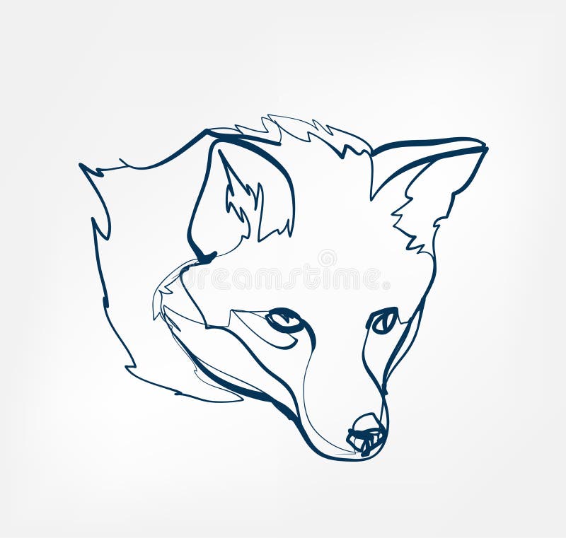 Single Line Fox Outline Stock Illustrations – 130 Single Line Fox ...