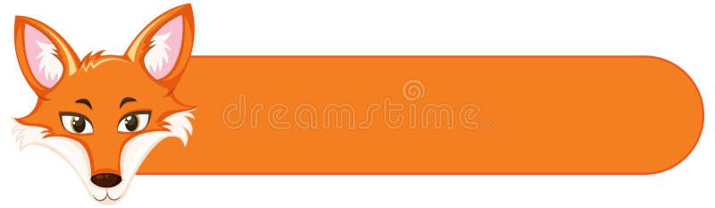 A Fox Vector with Blank Banner Space Stock Vector - Illustration of ...