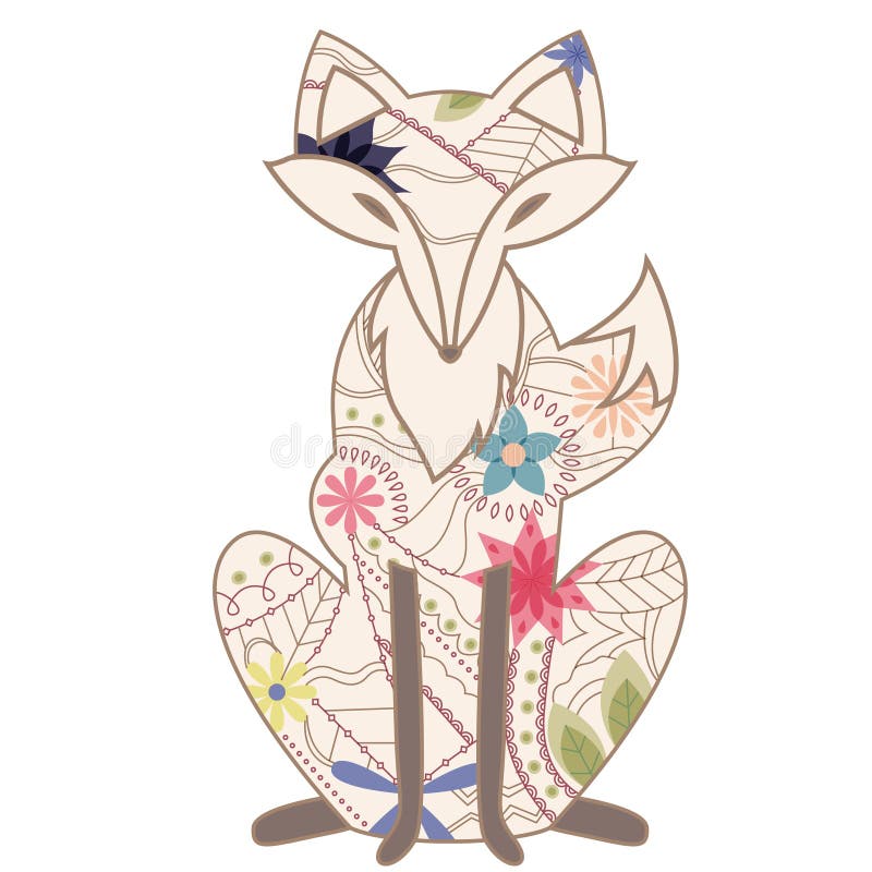 Fox vintage stock vector. Illustration of outline, decoration - 70294529