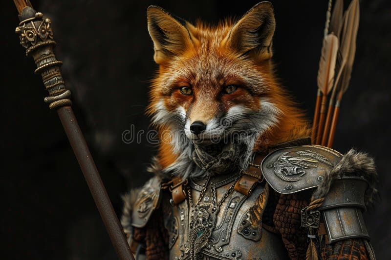 A Fox Warrior stock illustration. Illustration of fantasy - 332613389