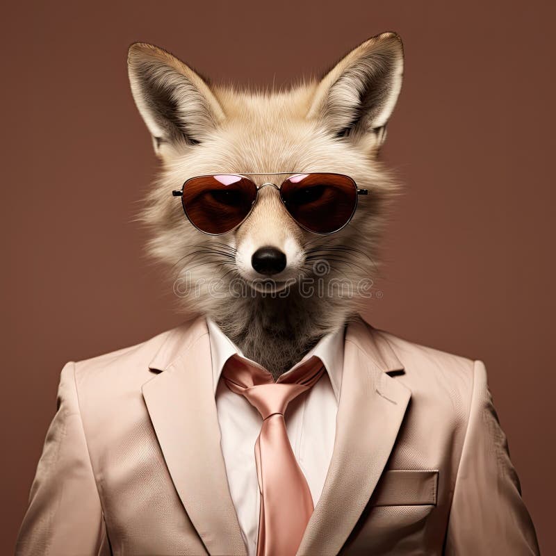 A Fox Wearing a Suit and Tie Stock Illustration - Illustration of ...