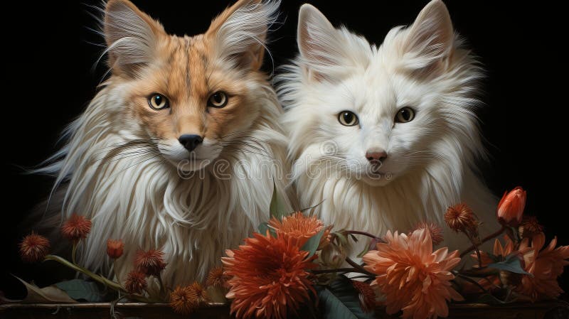 Foxes are Multicolored Animal Illustrations. Sly Fox on a Plain ...