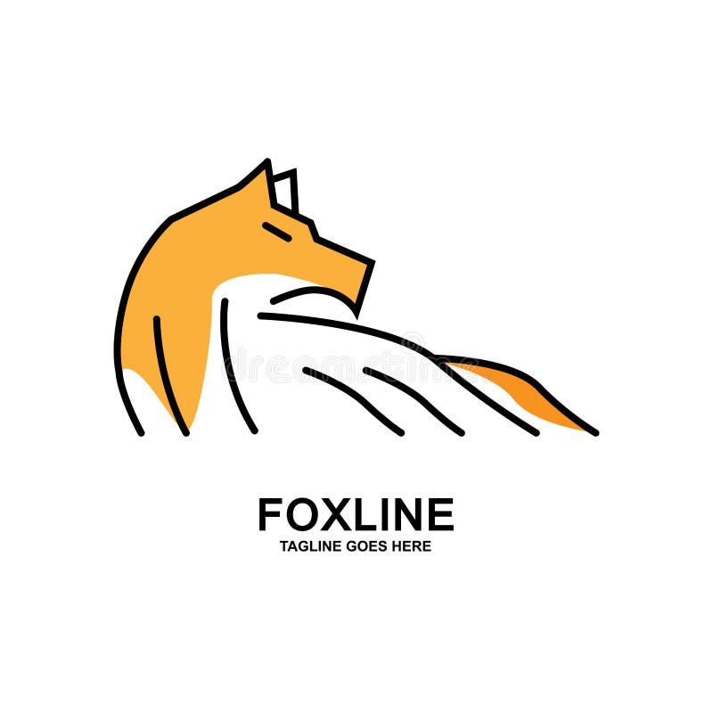 Fox Logo Simple and Unique Design with Elegant Digital Line Art Stock ...