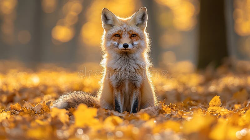 Foxy Autumn Scene stock illustration. Illustration of forestwildlife ...