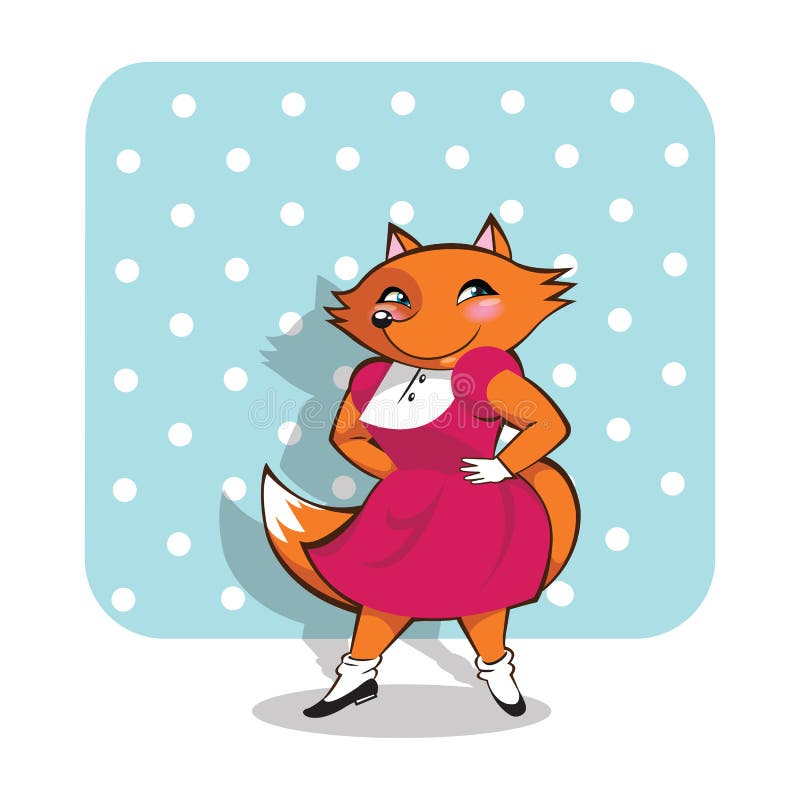 Foxy_girl stock vector. Illustration of poster, animal - 14575089
