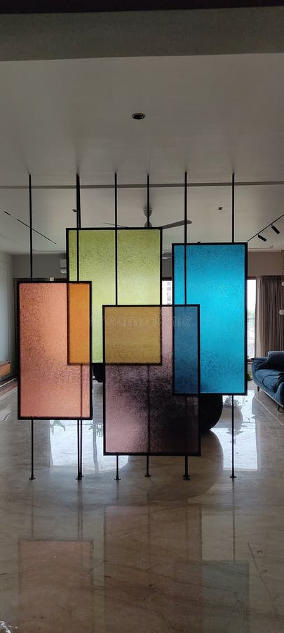 Foyer and Living Separation Interior Architecture Design Stock Image ...