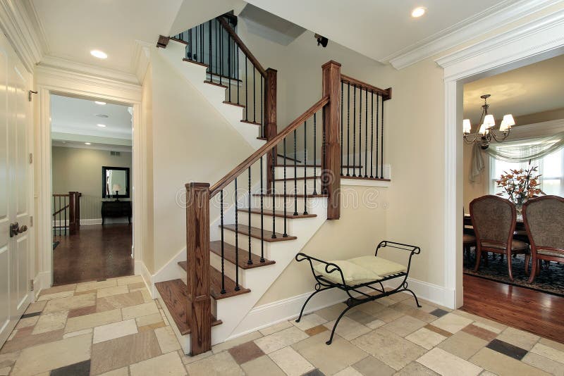 Foyer in New Construction Home Stock Image - Image of upscale ...
