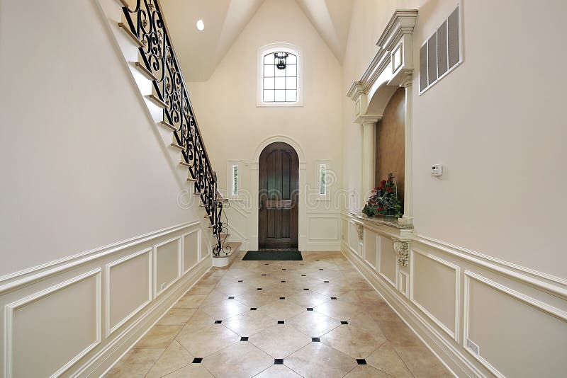 Foyer in New Construction Home Stock Photo - Image of lighting, foyer ...