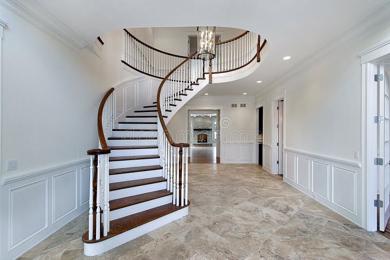 Foyer in New Construction Home Stock Image - Image of upscale ...