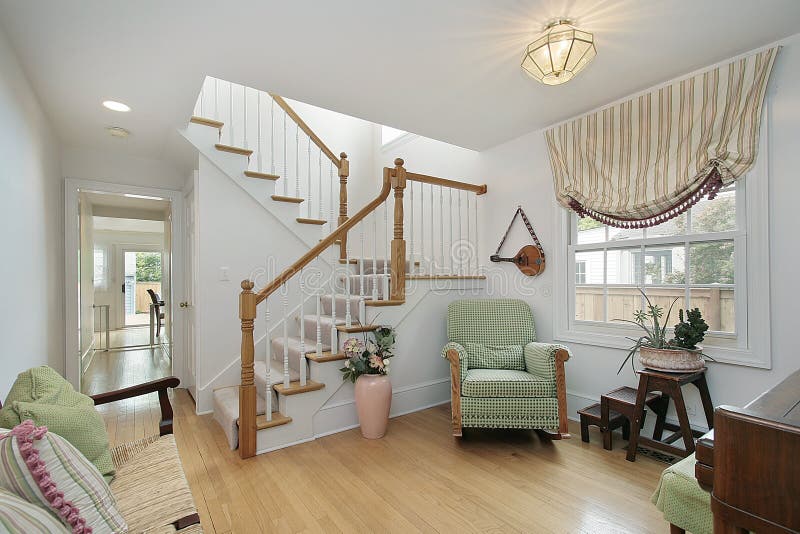 Foyer with sitting area stock photo. Image of floor, suburbs - 12655644