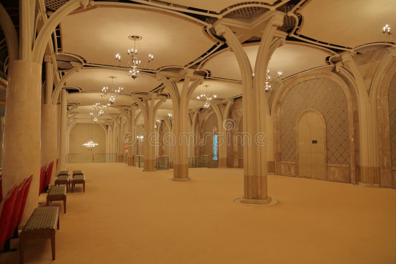 The foyer in the theater stock image. Image of empty - 84074373