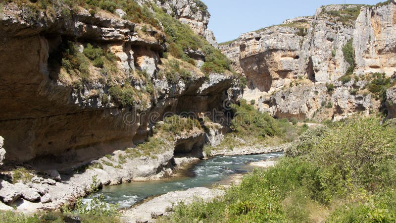 Foz De Lumbier Canyon in Spain Stock Photo - Image of leading, tunnel ...