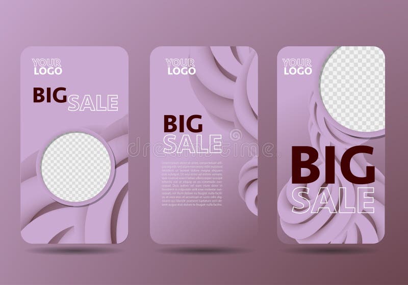 Social Media Story Design 3 Designs for Social Media Stock Illustration ...