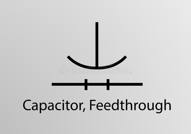 Capacitor Feedthrough Engineering Symbol, Vector Symbol Design ...