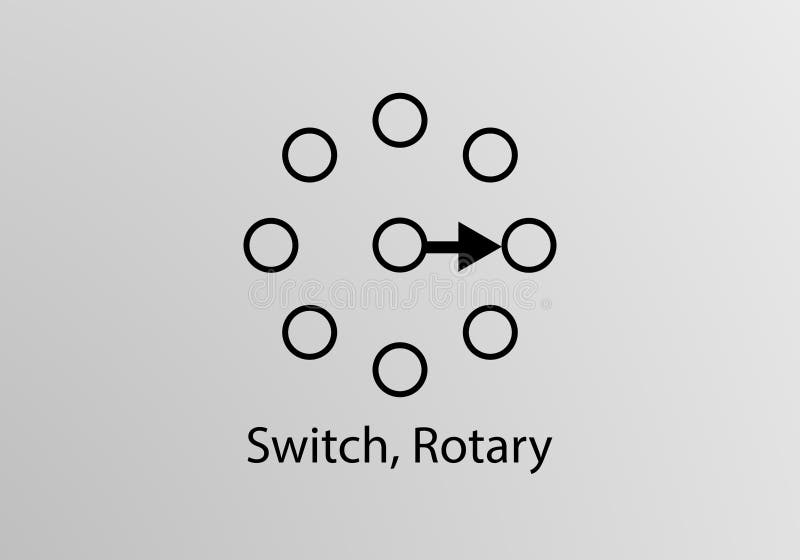 Switch Rotary Symbol, Vector Symbol Design. Engineering Symbols Stock ...