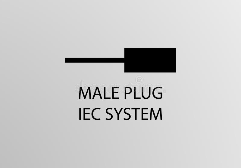 Male Plug IEC System Symbol, Vector Symbol Design. Engineering Symbols ...