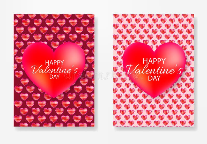 Valentine S Day Posters Set. Vector Illustration Stock Illustration ...