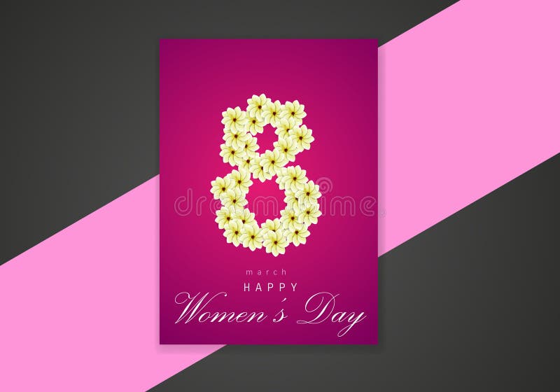 Happy Womens Day Greeting Card, 8 March. Stylish Handwritten Text Sign ...