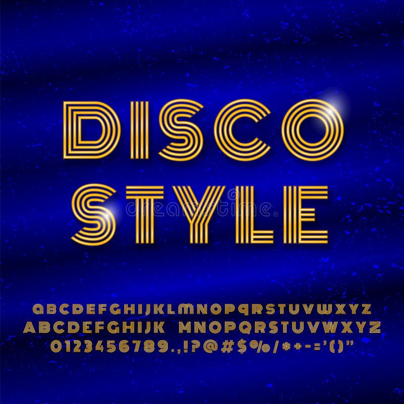 Disco Font for Posters. Comic Retro Alphabet. Vintage Futuristic 80 S ...