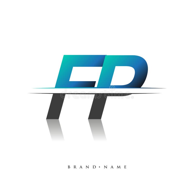 FP Initial Logo Company Name Colored Black and Blue, Simple and Modern ...