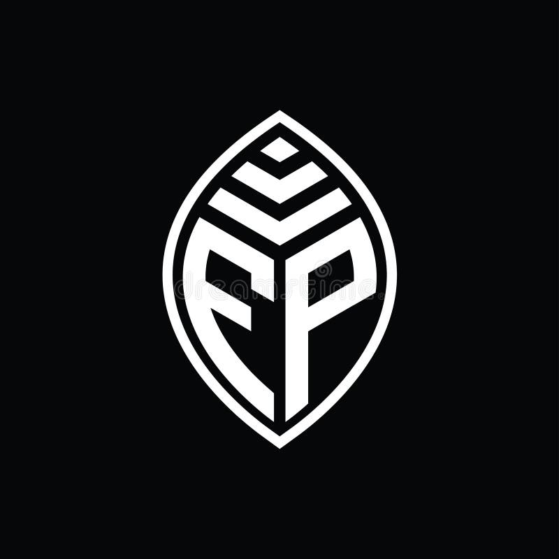 FP Logo Monogram Leaf Shape Isolated Outline Design Template Stock ...