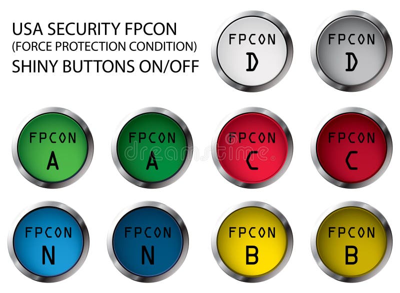 FPCON buttons stock vector. Illustration of condition - 11613024