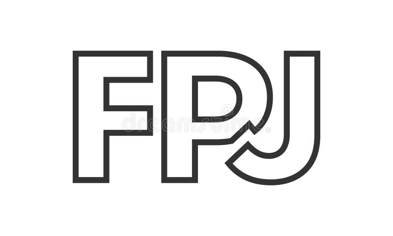 FPJ Logo Design Template with Strong and Modern Bold Text. Initial ...