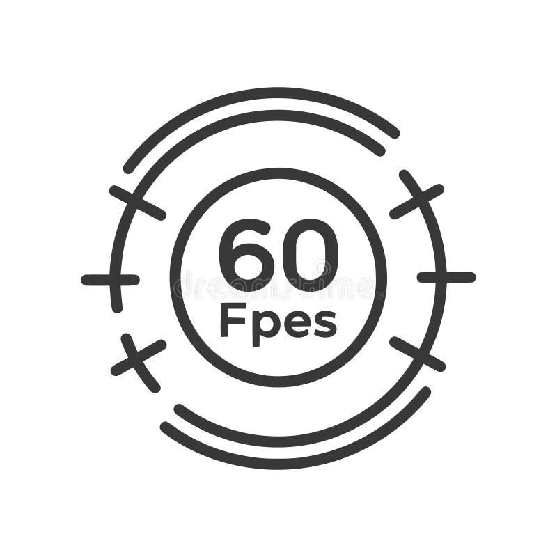Sixty Frames Per Second Icon: High-Quality Vector Graphic Stock Vector ...