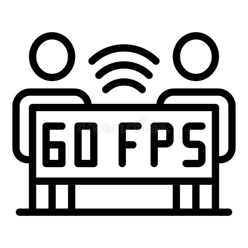 60 Fps Stream Icon, Outline Style Stock Vector - Illustration of ...